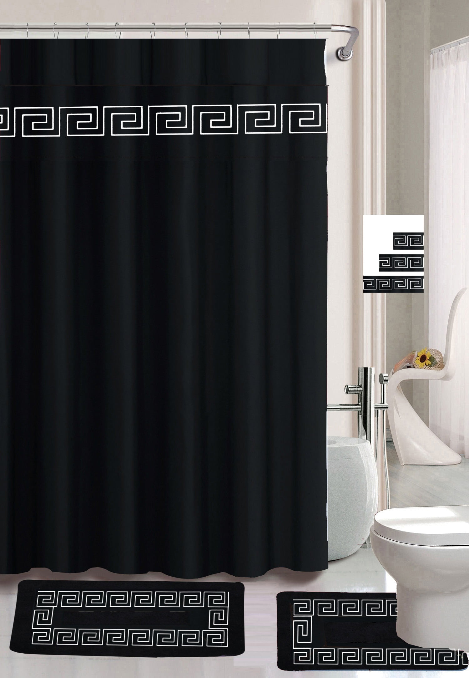 SimpleElegance by Ben&Jonah 18 Piece Bathroom Set with Greek Key Design ...