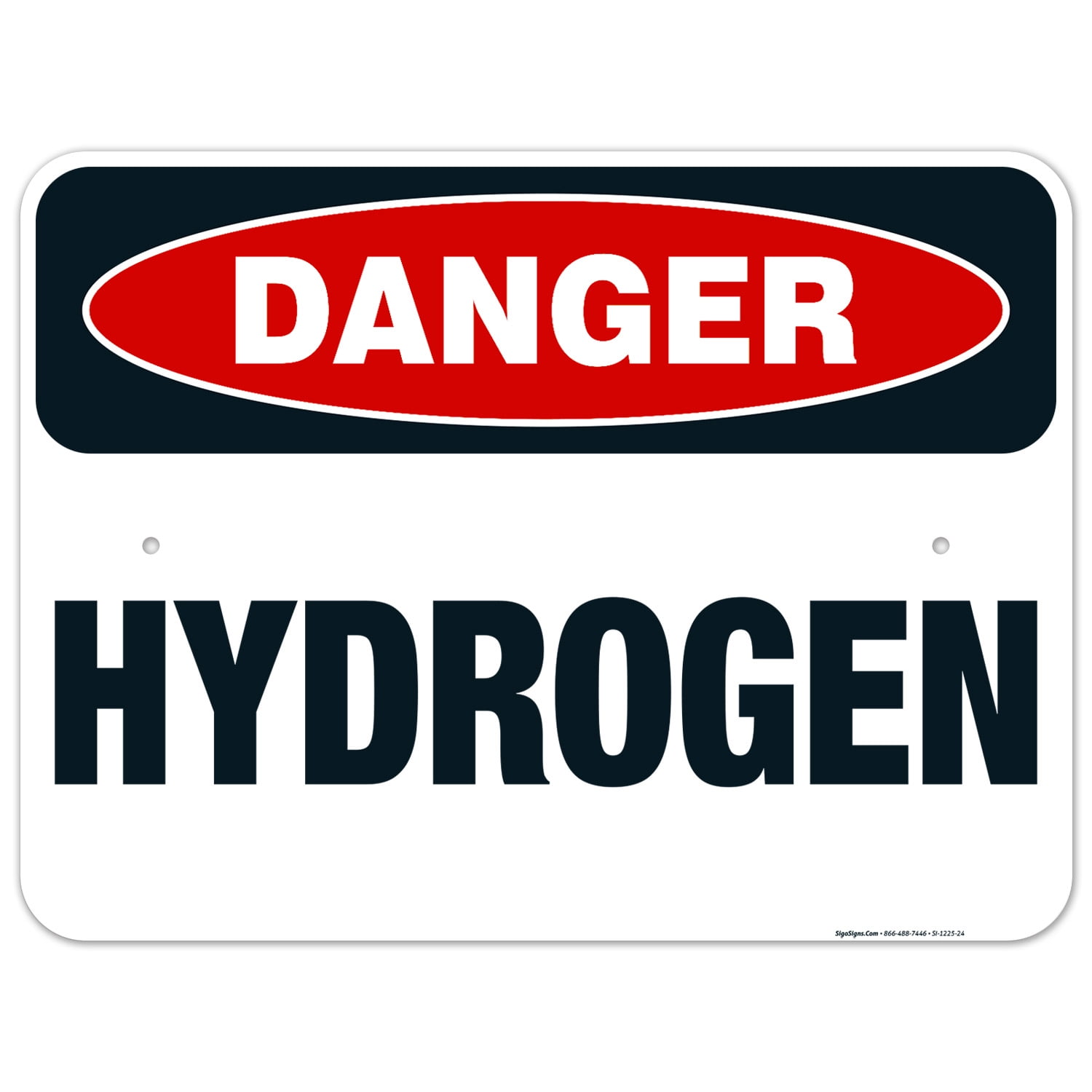 Danger Hydrogen Sign, OSHA Danger Sign, 18x24 Aluminum - Walmart.com