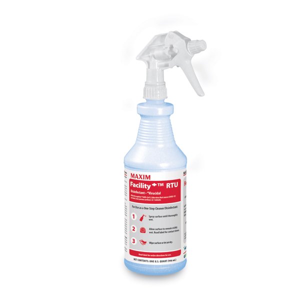 Maxim® Facility+ RTU Disinfectant, Unscented, 32 oz, 6/Carton - Walmart.com