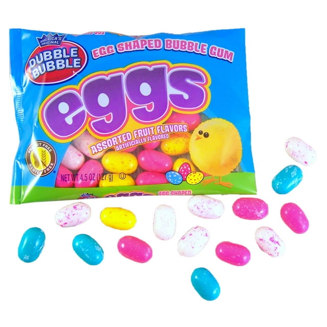 Dubble Bubble Egg Shaped Bubble Gum, Candy Easter Basket Stuffer, 4.5 ...