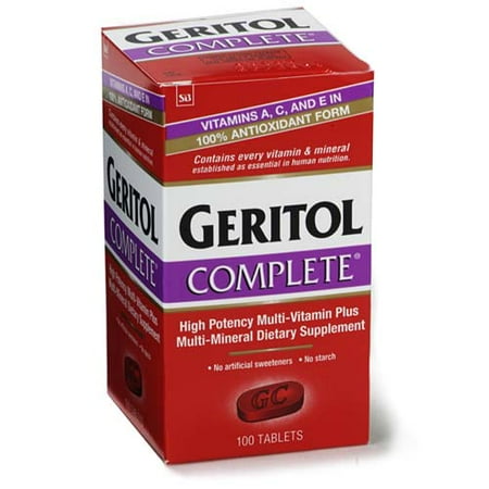 Geritol Complete Multi-Vitamin Mineral Supplement, 100 Tablets ...