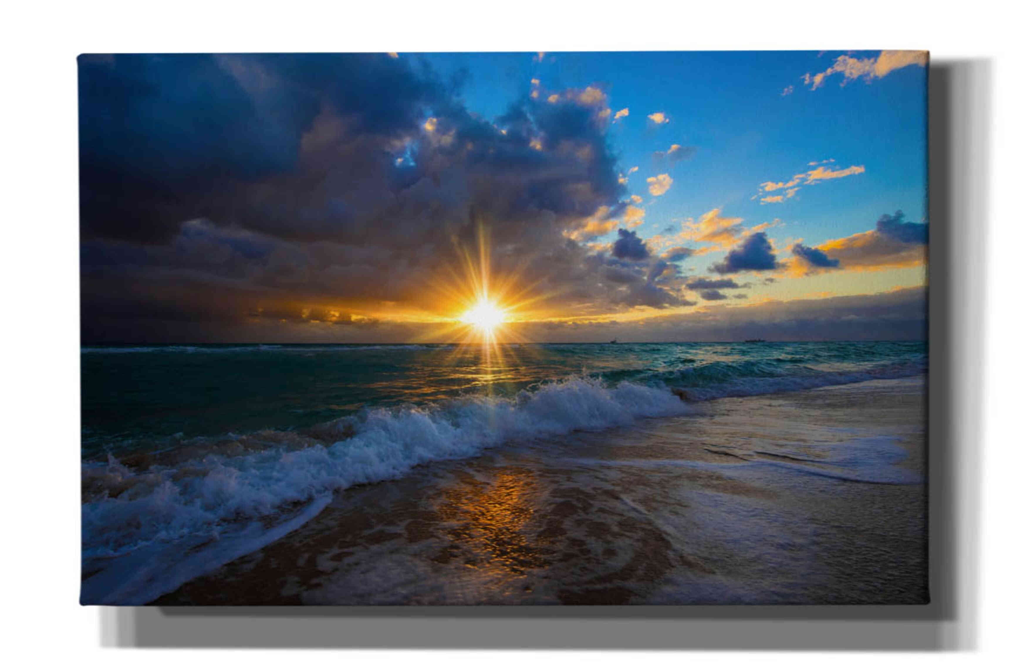 Epic Graffiti 'Sunrise Over Miami Beach' by Lizzy Davis, Giclee Canvas ...