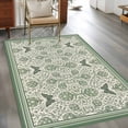 Area Rug 48×72in, Vintage Green Flower Butterfly Floor Carpet Living ...