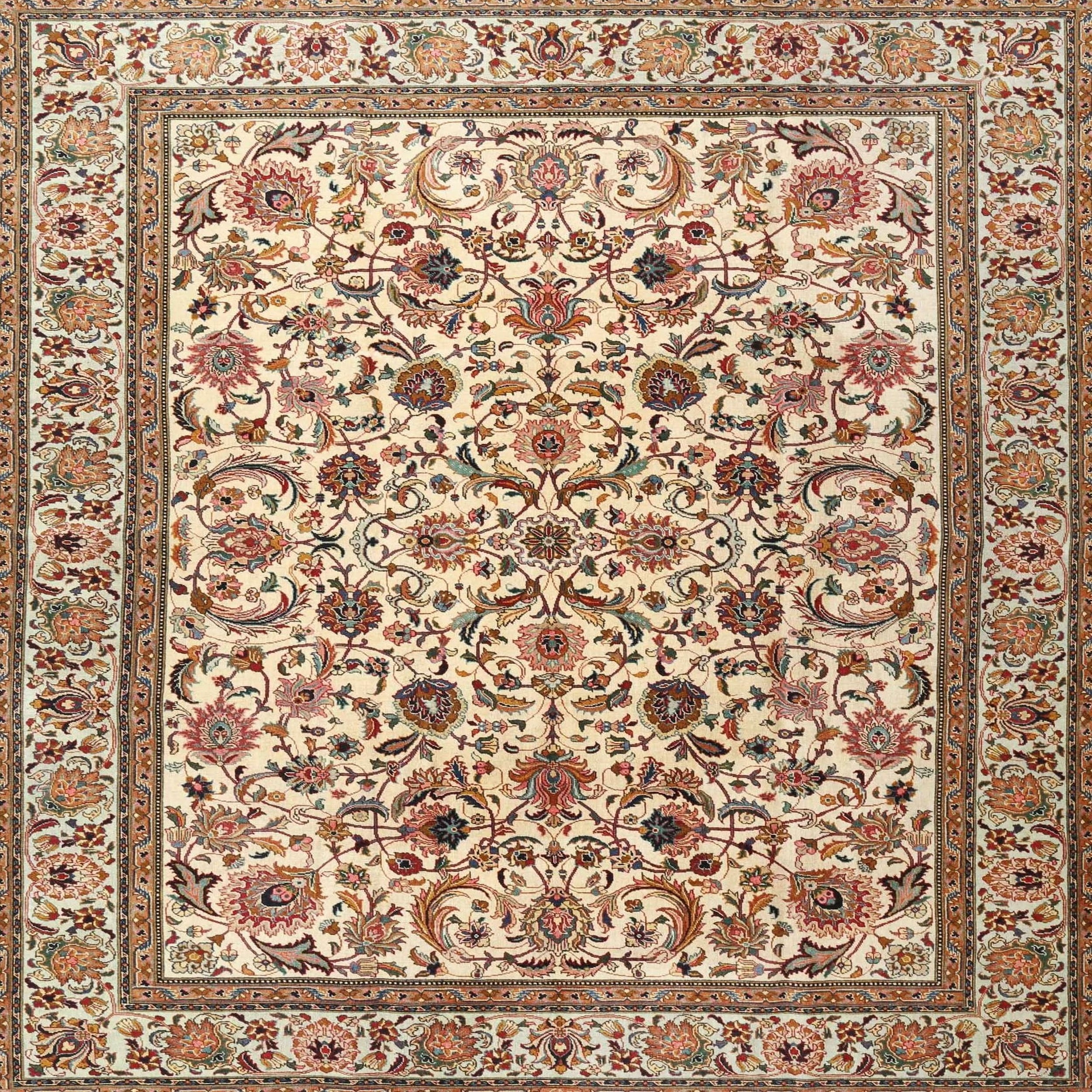Ahgly Company Indoor Square Traditional Sienna Brown Persian Area Rugs ...