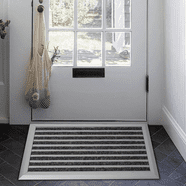 Qunbio 3x10ft Heavy-Duty, Water-Absorbing, Non-Slip PVC Rug, Grey ...