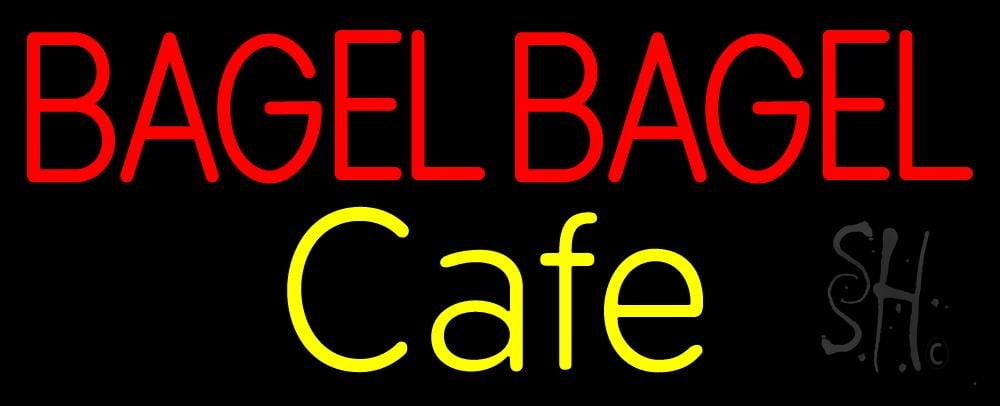 Bagel Bagel Cafe LED Neon Sign 10 x 24 - inches, Clear Edge Cut Acrylic ...