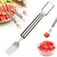 2 In 1 Watermelon Cutter And Fork, Stainless Steel Fruit Slicer With ...