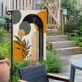 Boho Orange Garden Flag 12x18 Inch Modern Abstract Orange Black ...