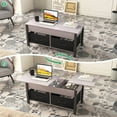 2-Way Lift Top Coffee Table, Rustic Wood Table with Hidden Compartments ...