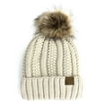 CC Brand Pom Thick Beanie Sherpa Lined Chunky Knit Stretch Women's ...