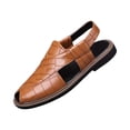 Domuza Men’s Crocodile Embossed Split Toe Back Strap Sandals, Slip On ...