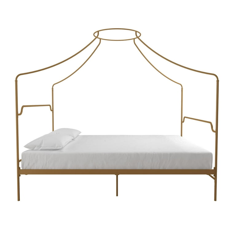 Novogratz Camilla Metal Canopy Bed Queen Gold