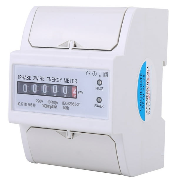 Energy Meter,1 Phase 2 Wire K Wh Meter Meter Phase Wire K Wh Meter DIN ...