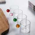 60/120ml Glass Coffee Tea Mug Clear/Atomized Glass Cup with Sphere Ball ...