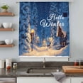 Navy Blue Christmas Semi Sheer Curtains Drapes for Living Room,Bedroom ...