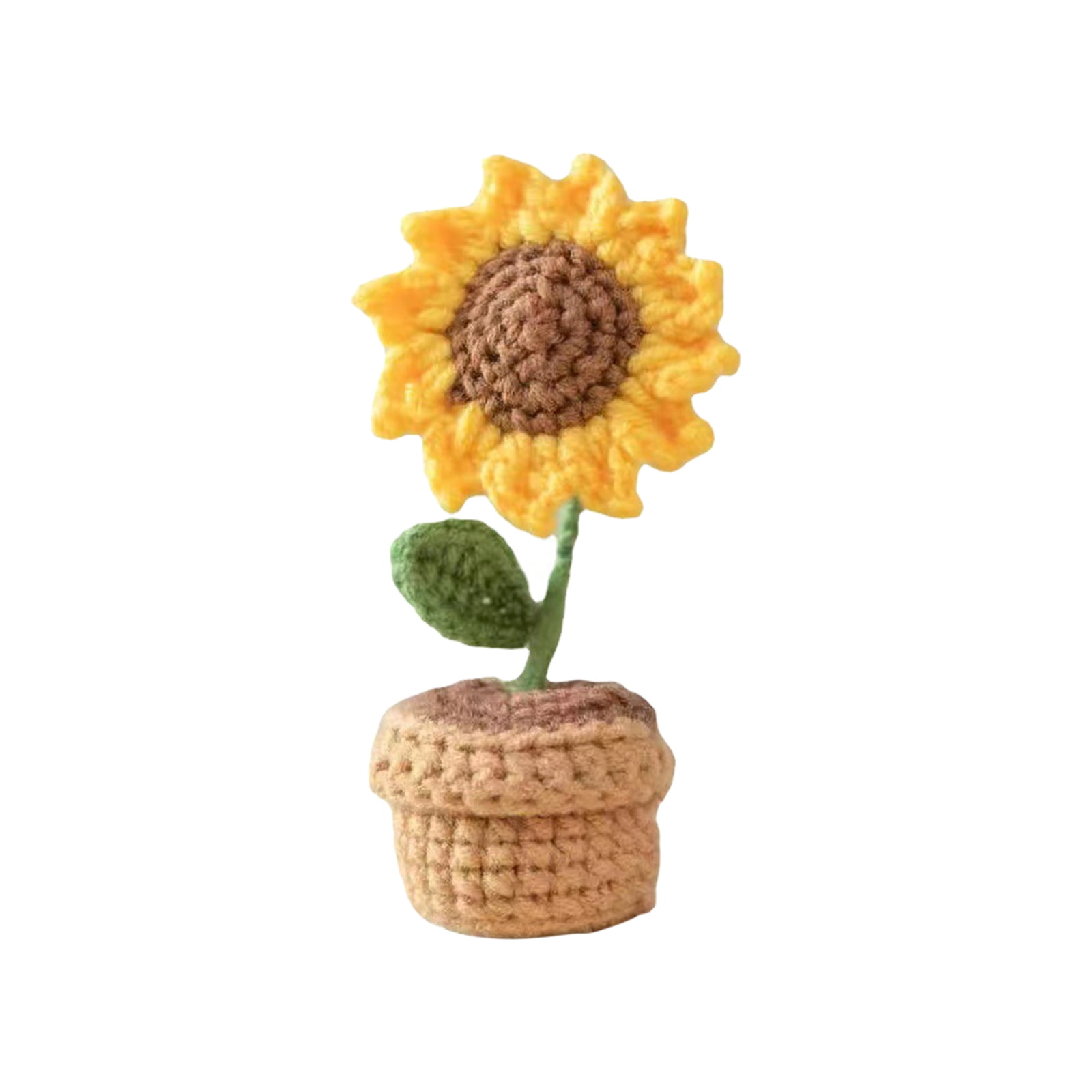 Sunflower Tulip Wool Weaving Handmade Diy Bouquet Small Potted ...