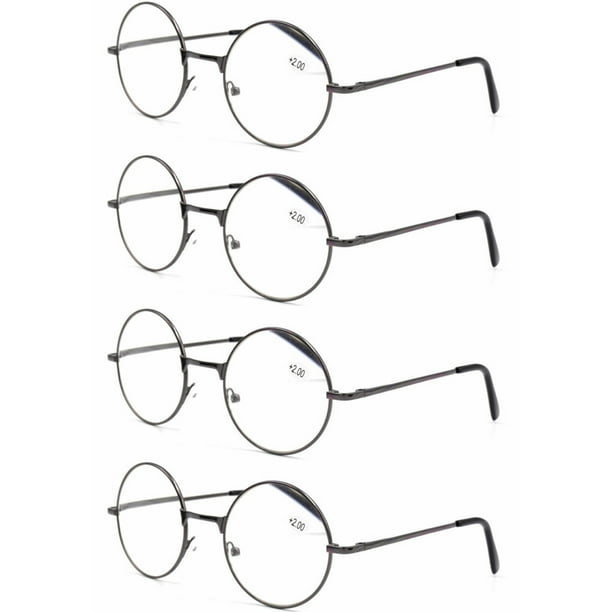 4 Pairs Round Reading Glasses Metal Readers Vintage Mens Womens ...