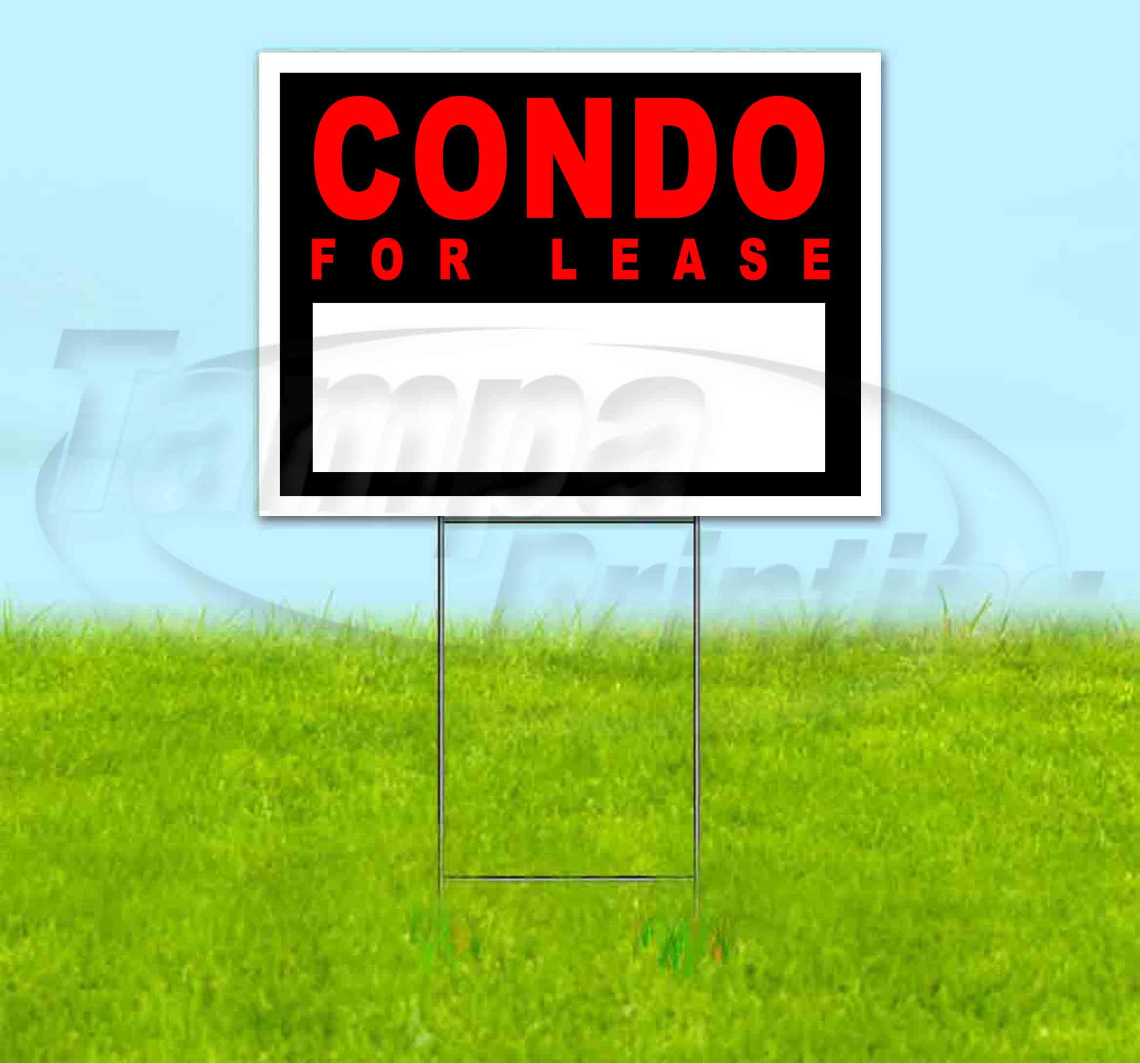 CONDO FOR LEASE (18" x 24") Yard Sign, Quantity Discounts, Multi-Packs ...