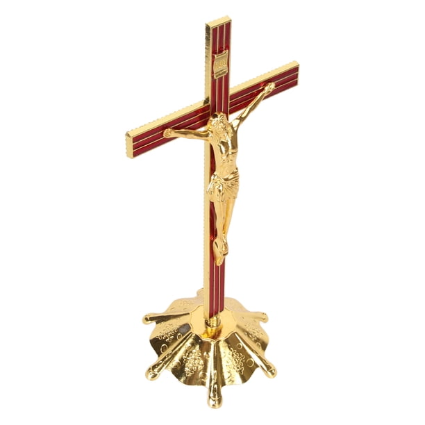 Standing Crucifix Cross,Standing Crucifix Red Gold Catholic Cross ...