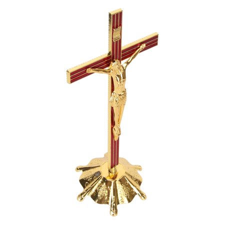 Standing Crucifix Cross,Standing Crucifix Red Gold Catholic Cross ...
