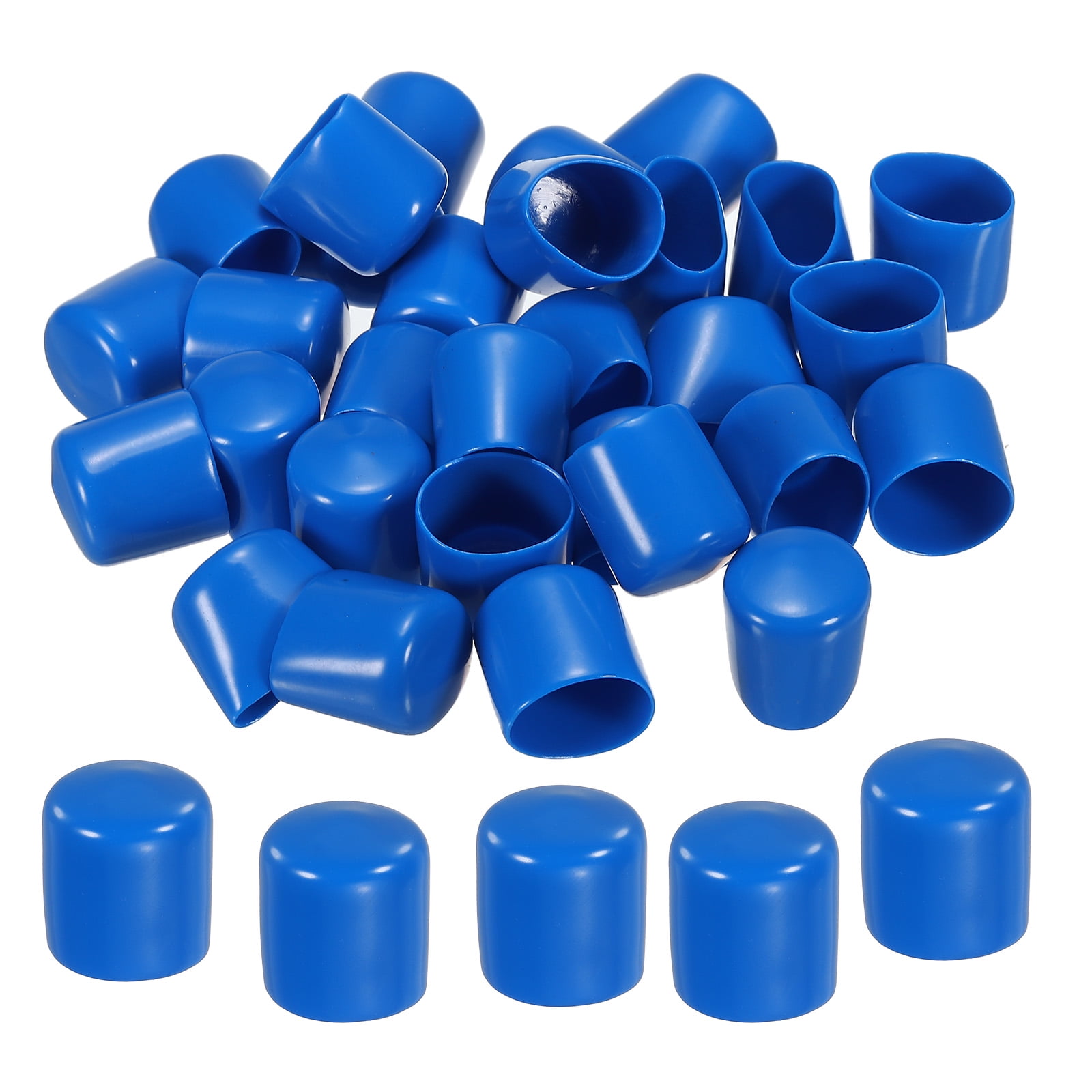 30pcs Rubber End Caps Cover 1 inch Vinyl Screw Thread Protector Round ...