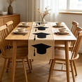 Congrats Grad Table Runner 13x47.2in, Glitter Gold Black Graduation ...