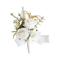 Artificial Flowers Rose Corsage and Boutonniere Set for Wedding Groom ...