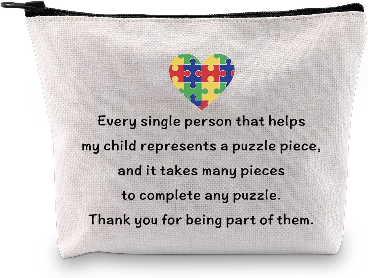Autism Awareness Puzzle Piece Makeup Bag Autism Teacher Appreciation ...