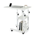 Height Adjustable End Table with Charging Station, Mobile C Shaped ...