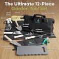12Pcs Gardening Tools Set - Heavy Duty Garden Tools Set with Tool Bag ...