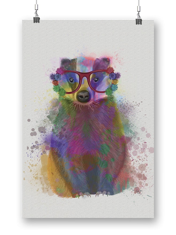 Colorful Badger Poster - Fab Funky Designs, - Walmart.com