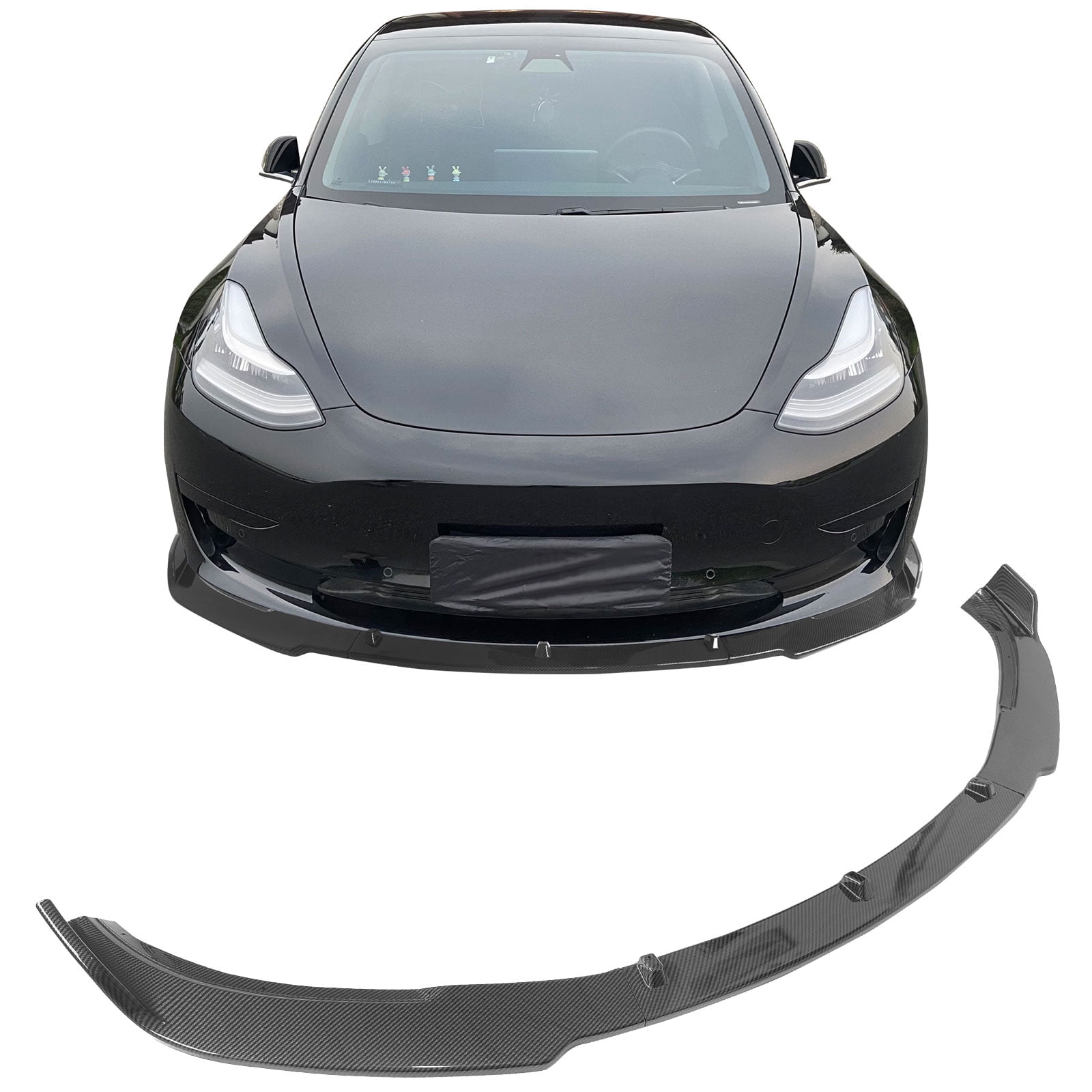Ikon Motorsports Front Bumper Lip Compatible With 2017-2023 Tesla Model ...