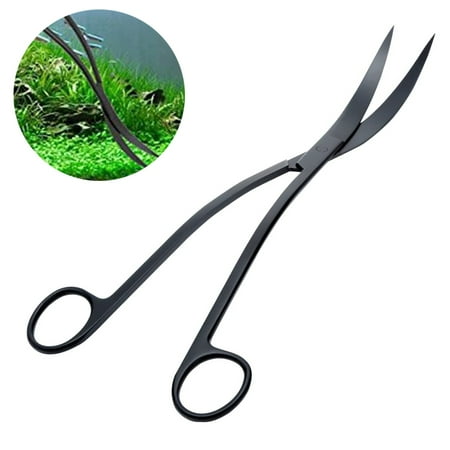 Rundi67 Stainless Steel Wave Scissors Aquarium Tank Aquatic Plant Tongs ...