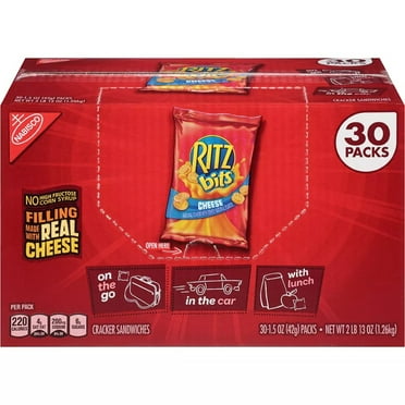 Ritz Bits Mini Cheesy Cream Snack, Cheese Cracker Sandwiches, 30 ct ...
