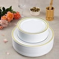 Case of 300 White Gold Rimmed Plastic Plates - Premium Heavy-Duty ...