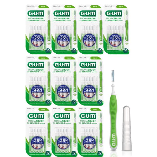 GUM Proxabrush Go-Betweens Cleaners Interdental Brushes, Tight 100 ...