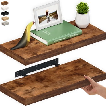 Gronda Adjustable Floating Shelves for Wall 3 Tier 20In Wood Storage ...