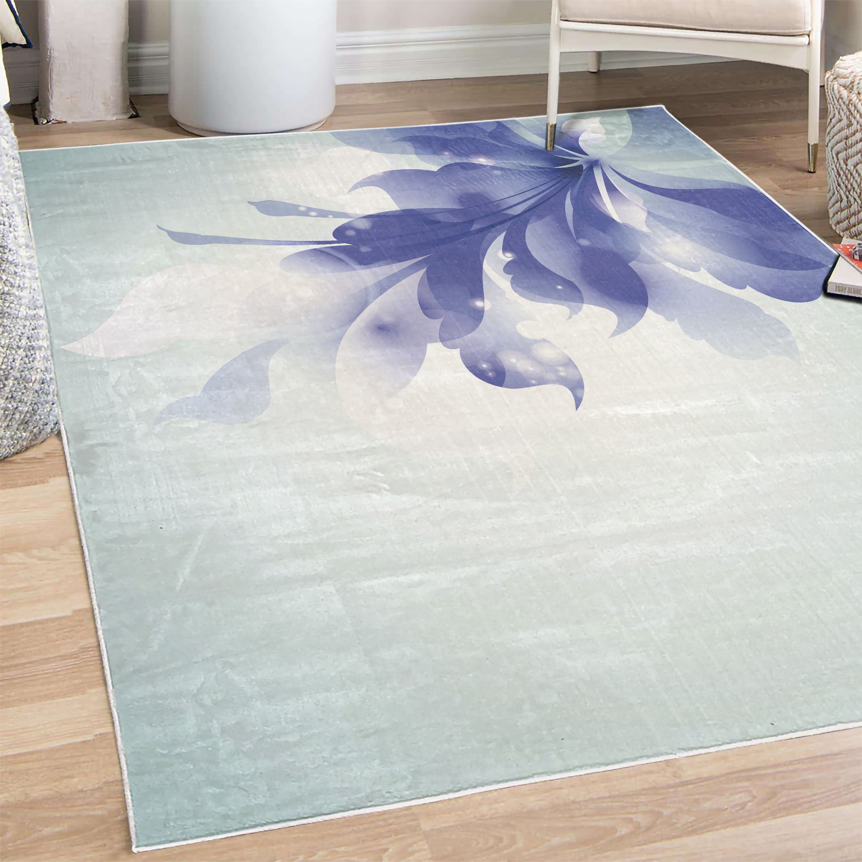 Abstract Decorative Rug, Color Gradient Effect Isolated Flower Petal ...