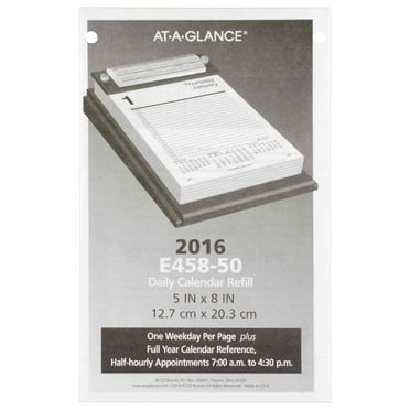AT-A-GLANCE Financial Desk Calendar Refill, 3 1/2 x 6, White, 2018 ...