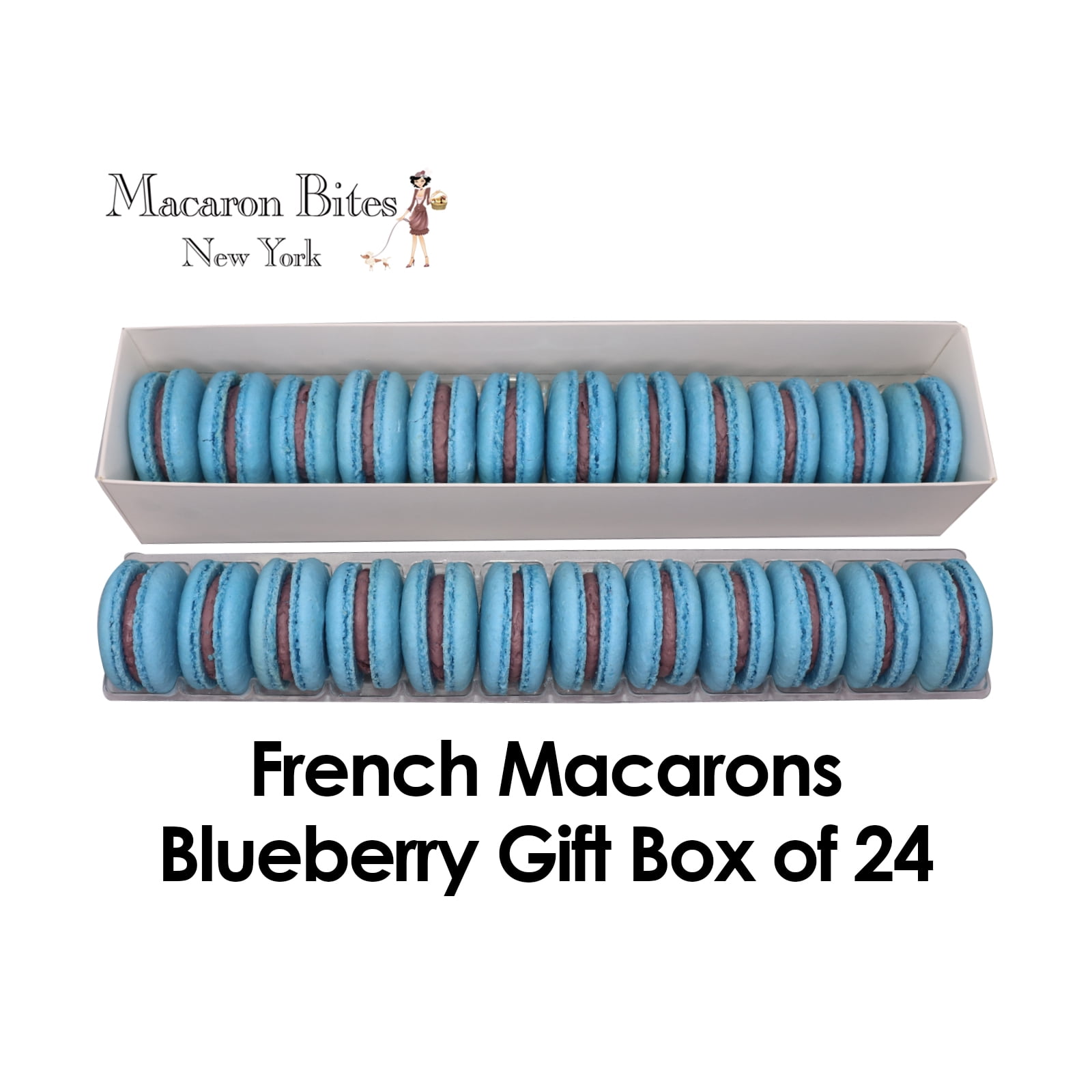 Macaron Bites Blueberry French Macarons, 24 Count - Walmart.com ...