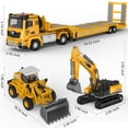 JBeeCtrl Construction Toys Set with Semi Truck, Excavator, Bulldozer ...