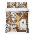 Cartoon Lovely Puppies Dogs 3 Pieces Quilt Set,1 Quilt with 2 Shams ...