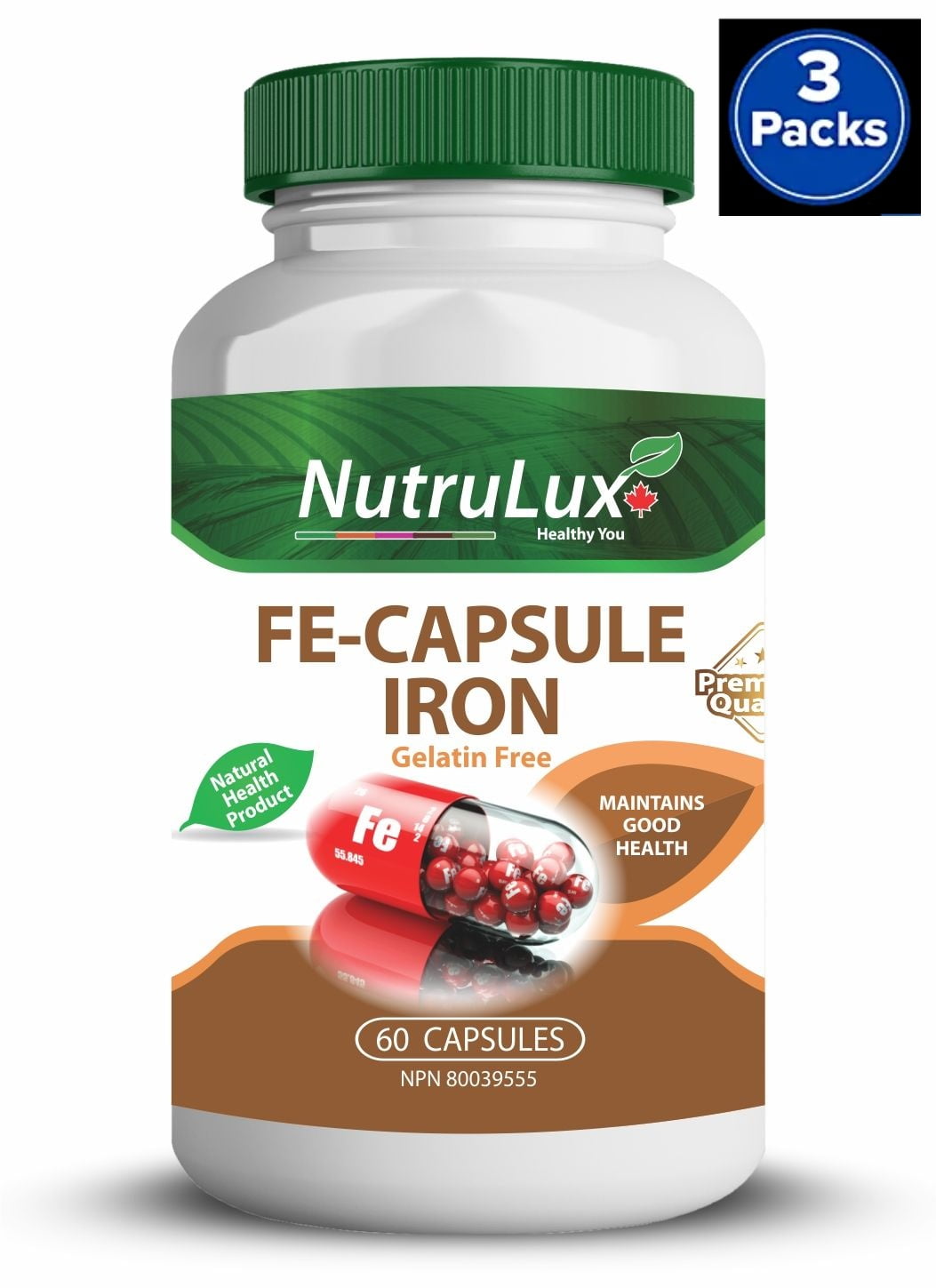 Fe Capsule Iron ( 50 mg Ocimum Tenuiflorum ) Halal Gelatin Free ...