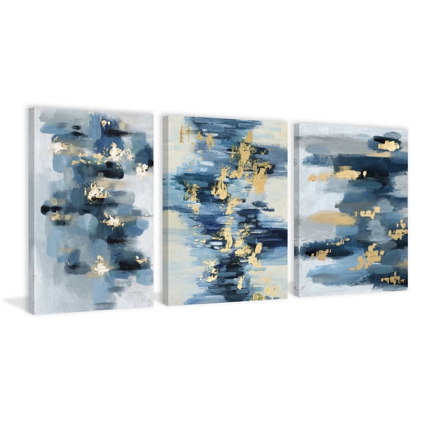 Gold Water Reflection Triptych - Walmart.com