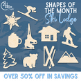 January Shape of the Month | Lodge Cutout | Ski Lodge | Unfinished ...