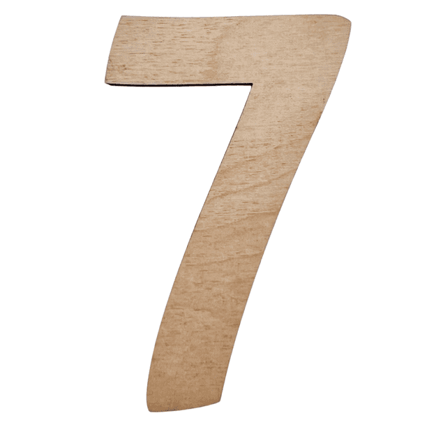 5" Tall Birch Wood Number 7 | 1/4" Thick | Wood Craft Letter | American ...