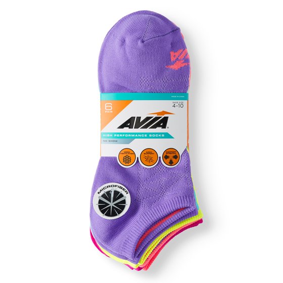 Avia - Ladies High Performance No Show Socks, 6 Pack - Walmart.com