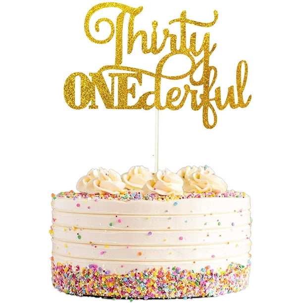 Gold Glittery 30 Cake Topper, Thirty Wonderful Cake Topper, 30th ...