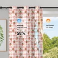 Strawberry and Heart Pink Pattern Blackout Curtains,Triple Weaved ...