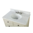 Benton Collection 34" Beige Cottage Bathroom Vanity with White Marble ...